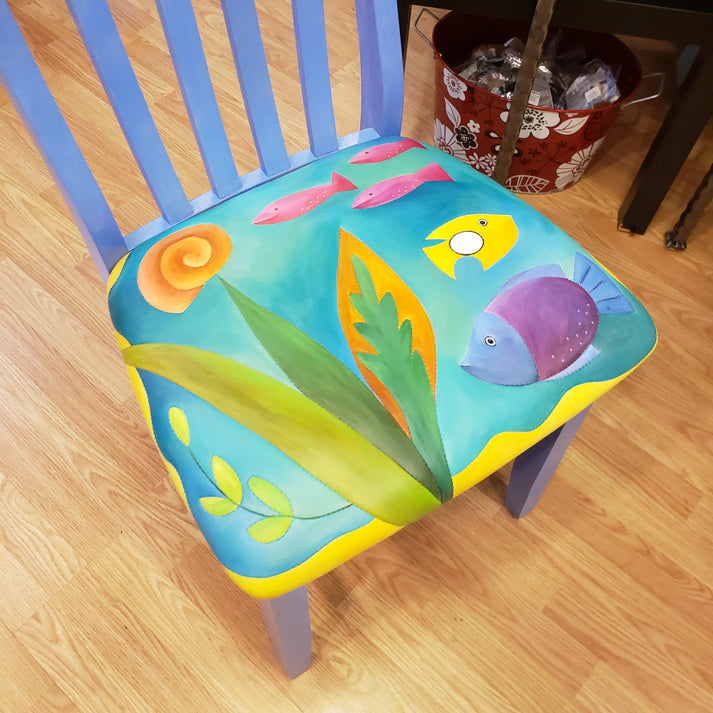 Pops Chair with Leather Seat | Fish Sealife Tropical | Sticks Furniture ...