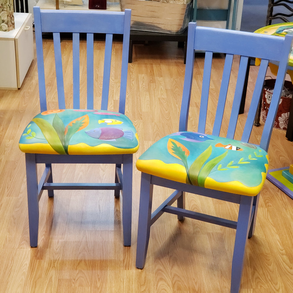 Pops Chair with Leather Seat | Fish Sealife Tropical | Sticks Furniture ...